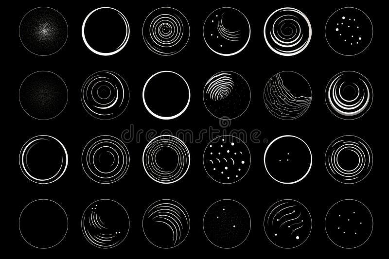 A Black and White Photo of Multiple Circles. Suitable for Graphic ...