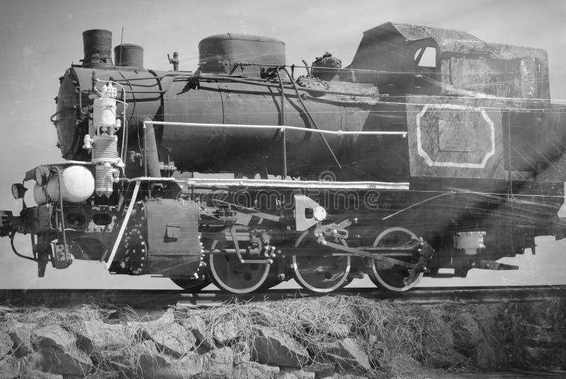 Black and White Photo of the Old Soviet Train Stock Photo - Image of ...
