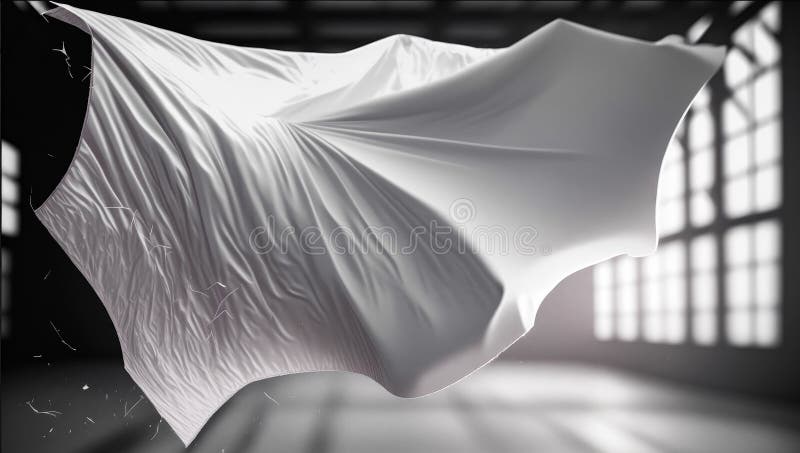 Black and White Photo of White Sheet. Generative AI Stock Illustration ...