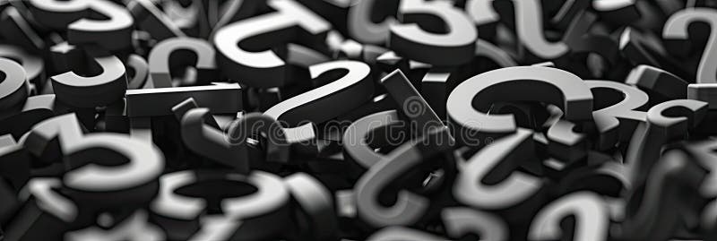 A Black and White Photo Shows a Stack of Letters and Numbers Stock ...