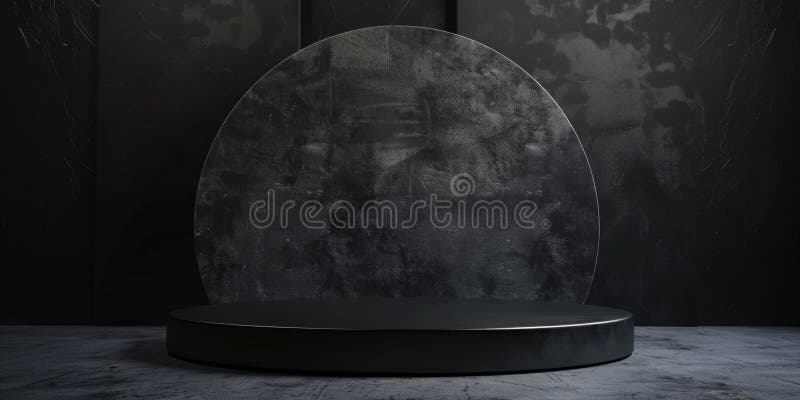 Black and White Photo of a Stage with a Large, Round Platform Stock ...