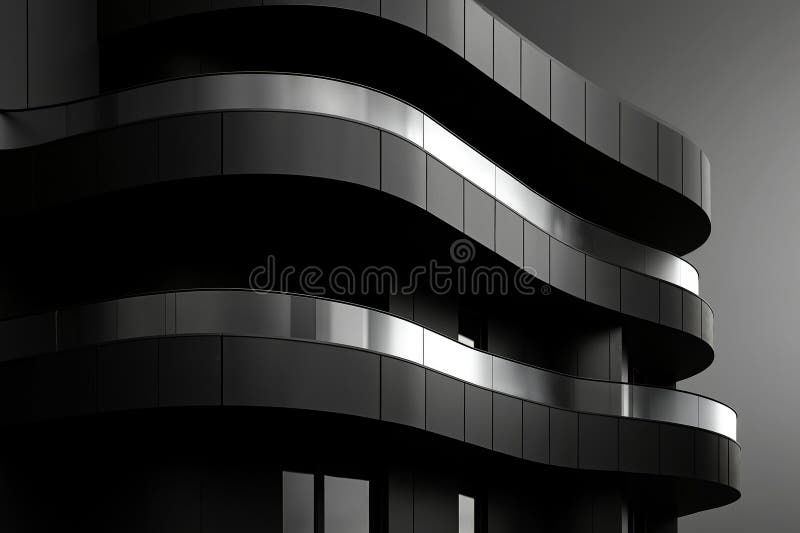 A Black and White Photo of a Tall Building Stock Illustration ...