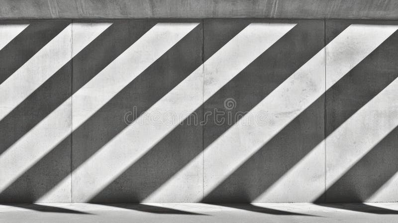 A Black and White Photograph of a Concrete Wall with Diagonal Stripes ...
