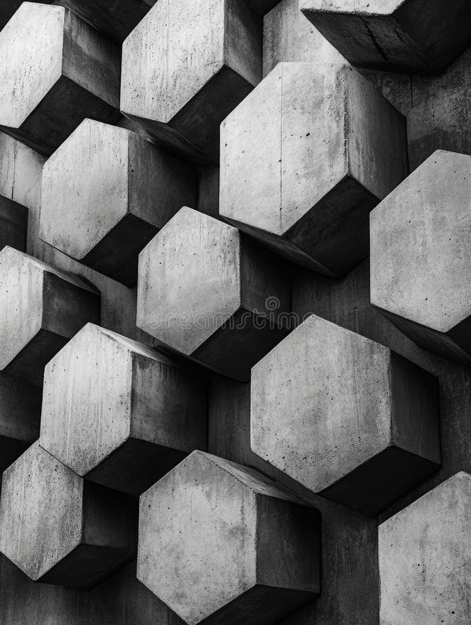 Hexagonal Concrete Blocks stock photo. Image of concrete - 377002422