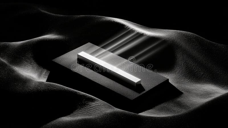 A Black and White Photograph of a Rectangular Prism with Light Rays ...