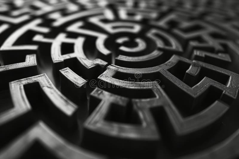 A Black and White Photograph Showcasing a Circular Design, Bird S Eye ...