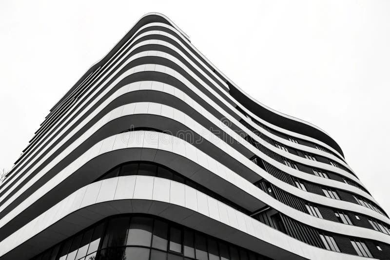 Smooth Architecture Building Waves Black and White Stock Illustration ...