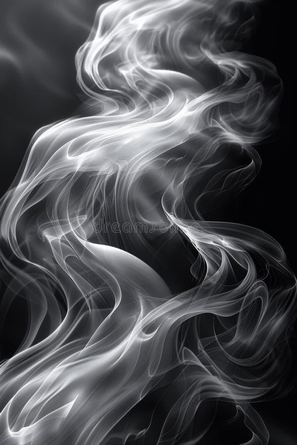 A Black and White Photograph of a Swirling Smoke, AI Stock Image ...