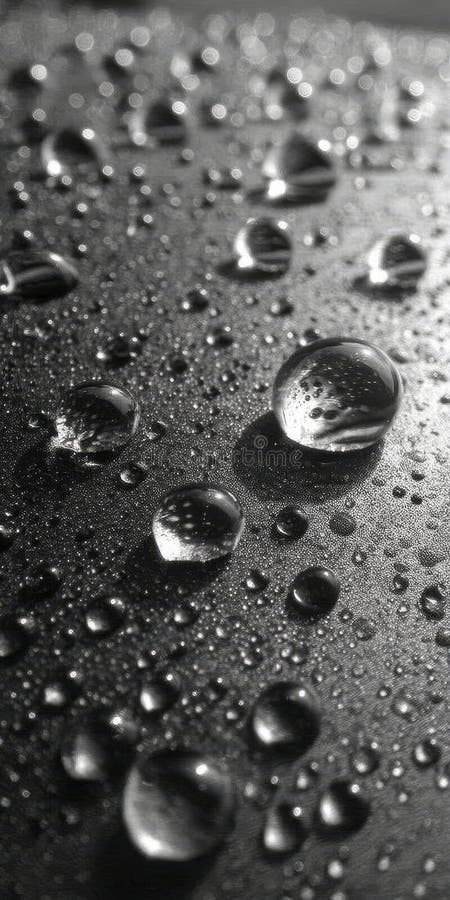Black and White Photography. Water Droplets Creating Beading Effect ...