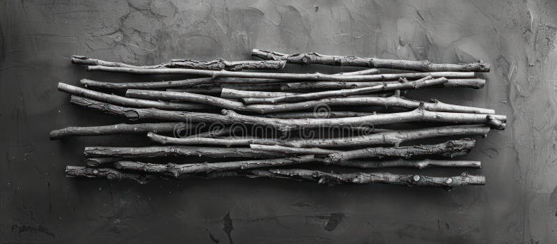Cluster of Sticks in Black and White Stock Image - Image of simple ...