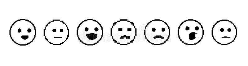 Pixel Art Faces Displaying Various Emotions in a Simple and Expressive ...