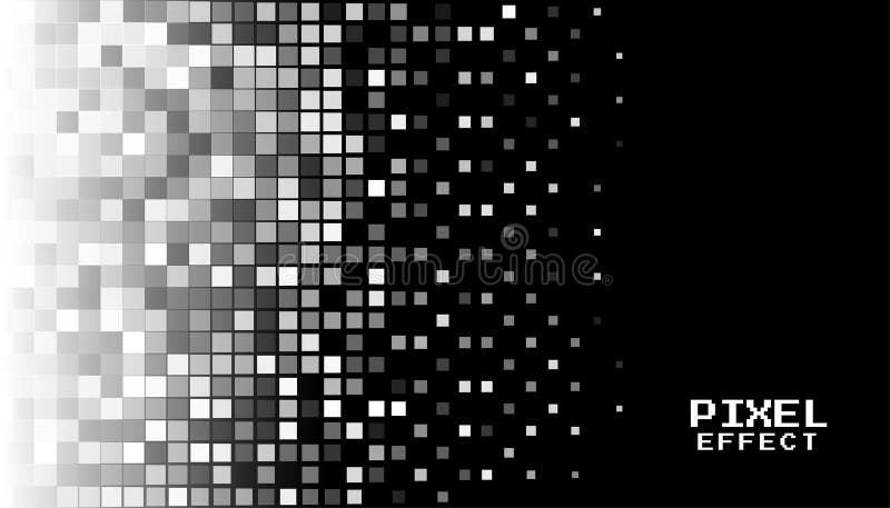 Black and White Pixel Effect Geometric Banner Design Stock Vector ...