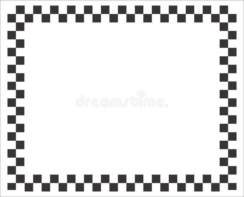 Black White Pixel Frame, Start Flag Stock Illustration - Illustration ...