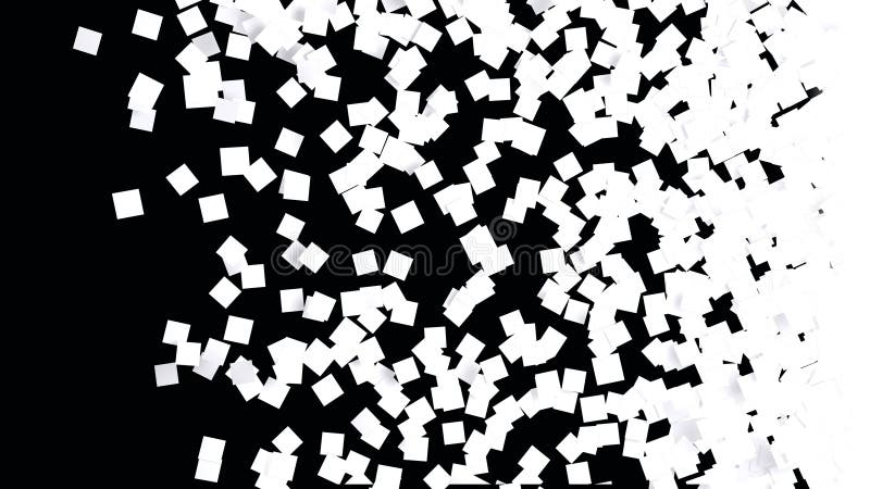 Black and White Pixel Particles Explosion Pieces 3D Illustration ...