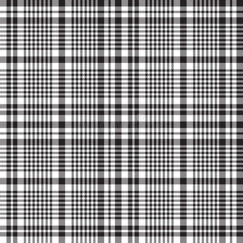 Black and White Glen Plaid Textured Seamless Pattern Stock Vector ...