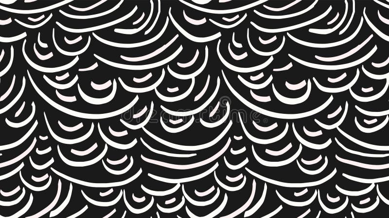 Black and White Plain Print. Abstract Organic Shapes Seamless Pattern ...