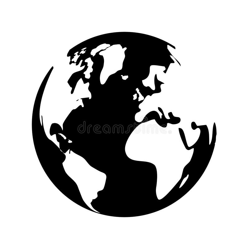 Black and White Planet Earth Icon Image Stock Illustration ...