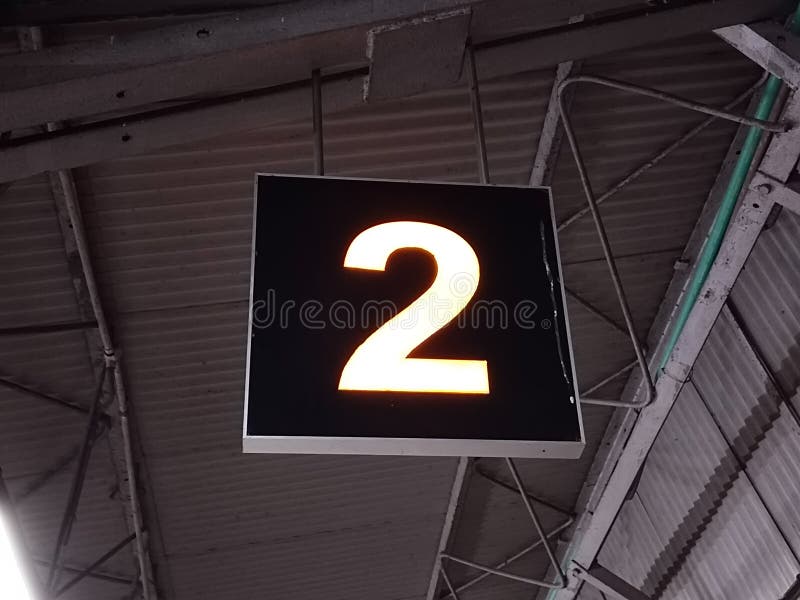 Black and White Platform Two Sign Board with Led Light. Indian Railways ...