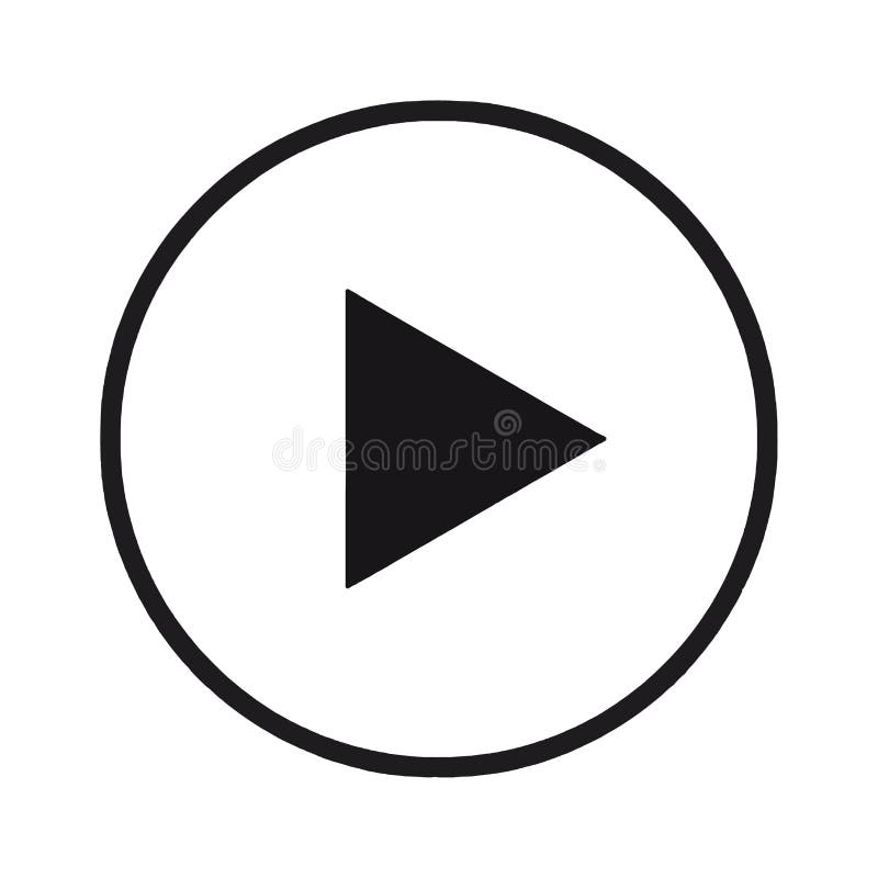Black and White Color Play Button Vector 2 Stock Vector - Illustration ...