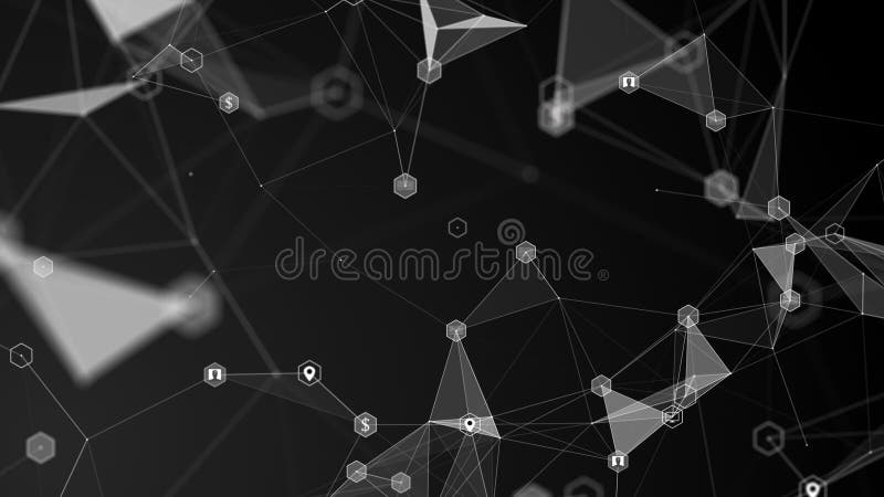 Black White Plexus with Dots, Lines, Triangles, HUD Elements. Abstract ... Black White Plexus with Dots, Lines, Triangles, HUD Elements. Abstract ...