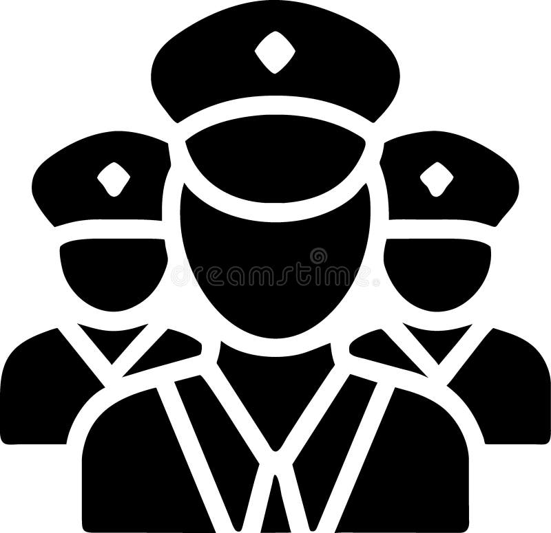 Black and White of Police Icon Illustration Stock Illustration ...