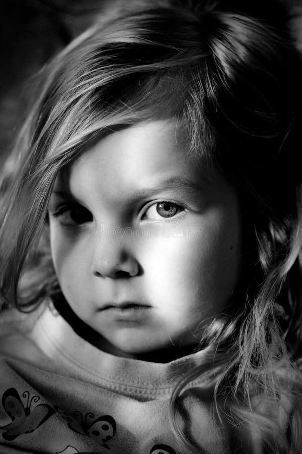 Black and white portrait. stock image. Image of smile - 7682229