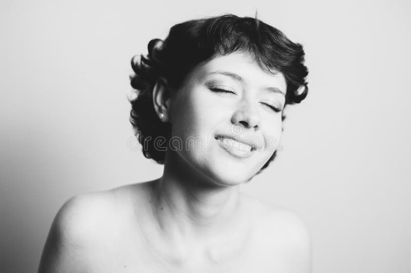 Black And White Portrait Of A Beautiful Young Girl Stock Image Image