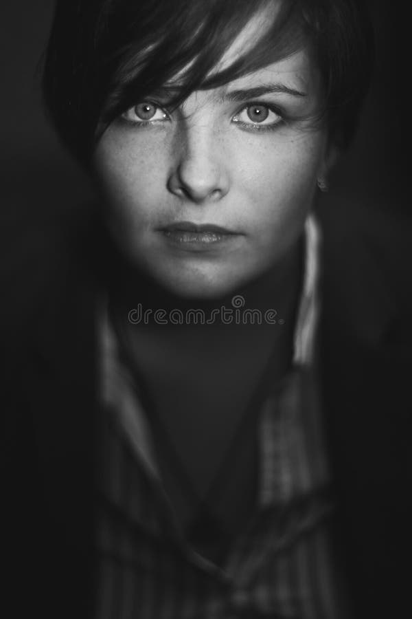 Black-and-white Portrait Depth of Field Stock Photo - Image of ...