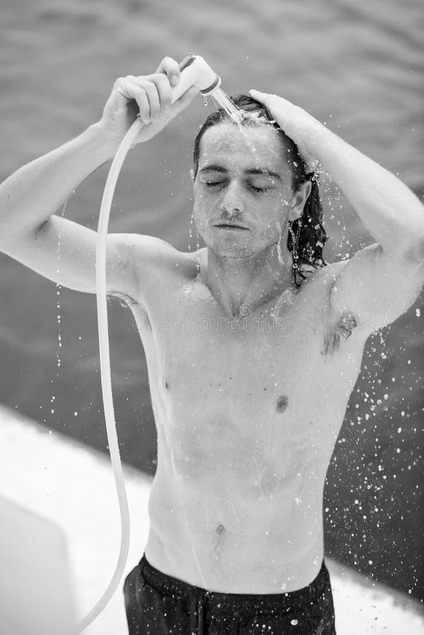 Black&white Portrait of Young Man Taking Shower Stock Photo - Image of ... Black&white Portrait of Young Man Taking Shower Stock Photo - Image of ...