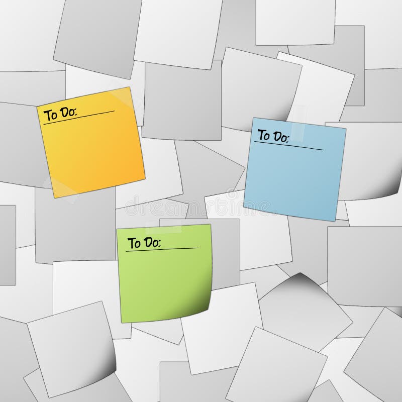 Black and White Post it Background with Text Stock Illustration ...