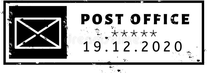 Black and White Post Office Franking Mark Featuring a Date and Mail ...