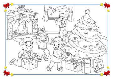 Black and White Poster of Christmas Stock Illustration - Illustration ...