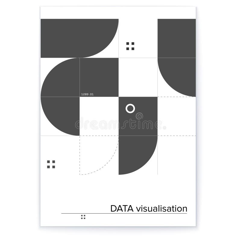 Black and White Poster Featuring Circles and Squares Stock Vector ...