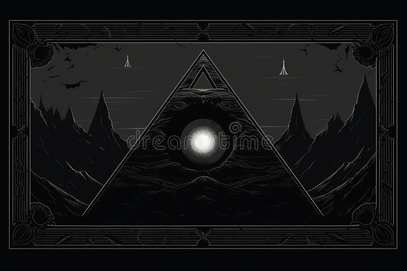 A Black and White Poster with an Image of an Eye in the Middle of a ...