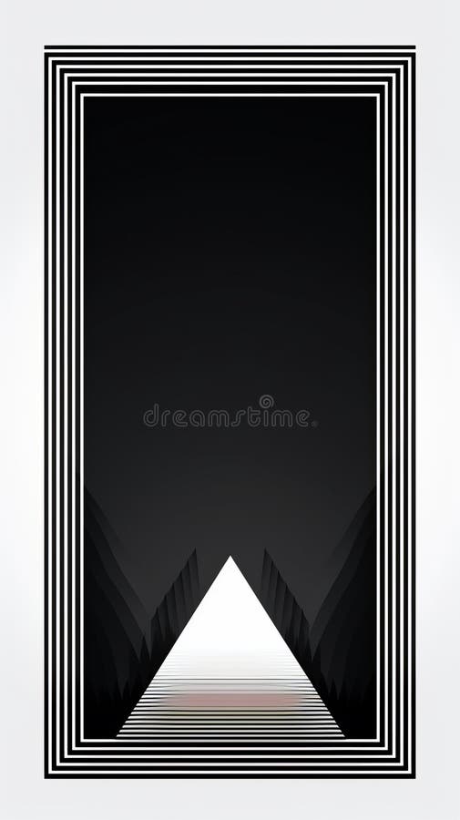 A Black and White Poster with a Triangle in the Middle Stock ...