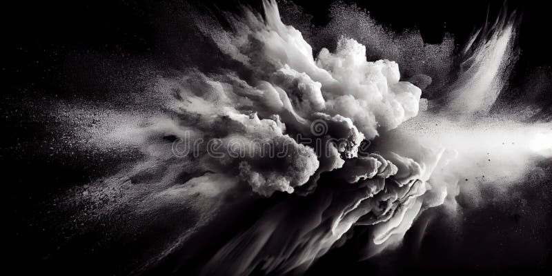 Black and White Powder Explosion Abstract Background. Stock ...