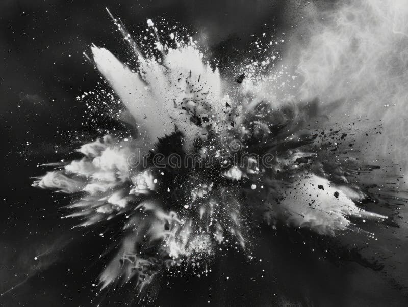 Black and White Powder Explosion Stock Photo - Image of powder, black ...