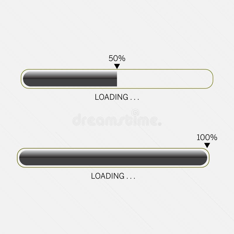 Black and White Progress Loading Bar Stock Vector - Illustration of ...