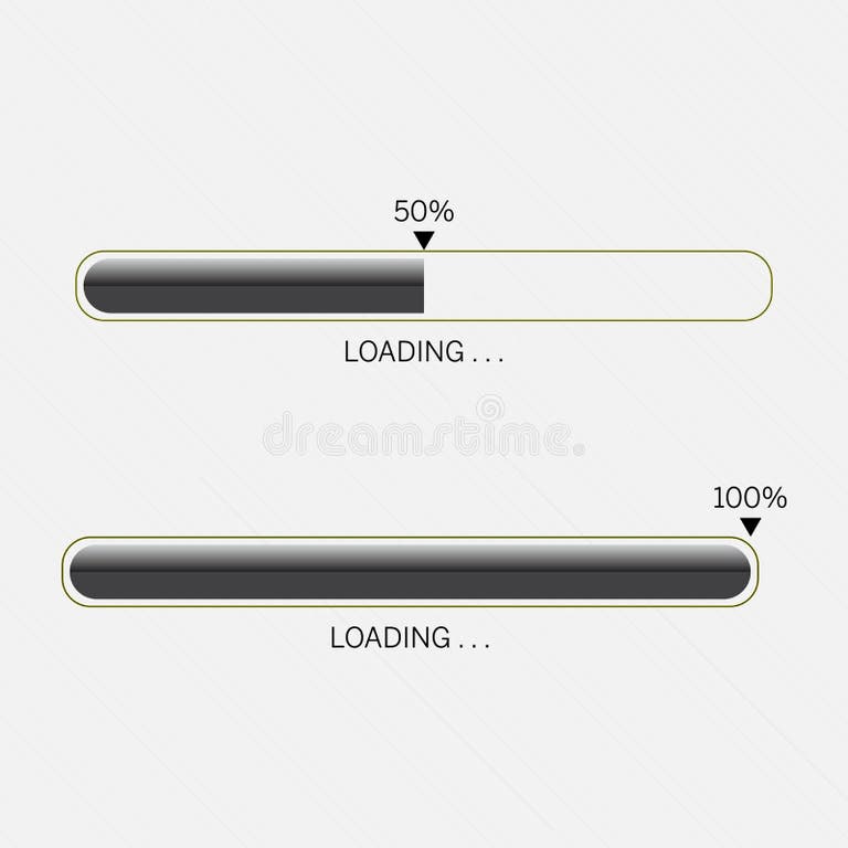 Black and White Progress Loading Bar Stock Vector - Illustration of ...