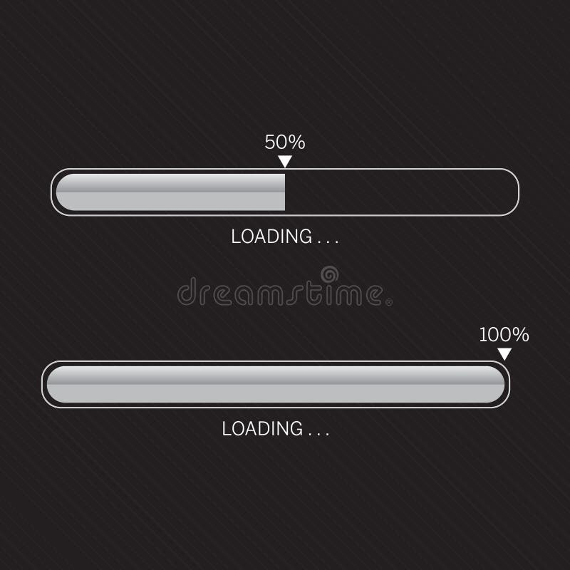 Black and White Progress Loading Bar Stock Vector - Illustration of ...