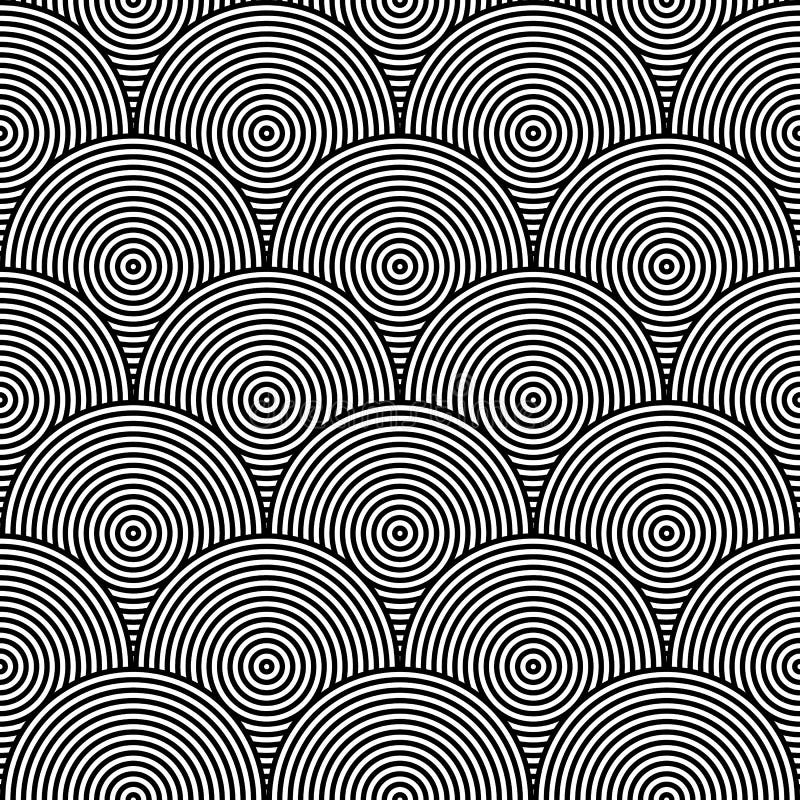 Black and White Psychedelic Circular Textile Stock Vector ...