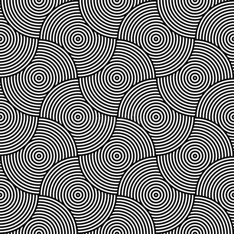 Black and White Psychedelic Circular Textile Stock Vector ...
