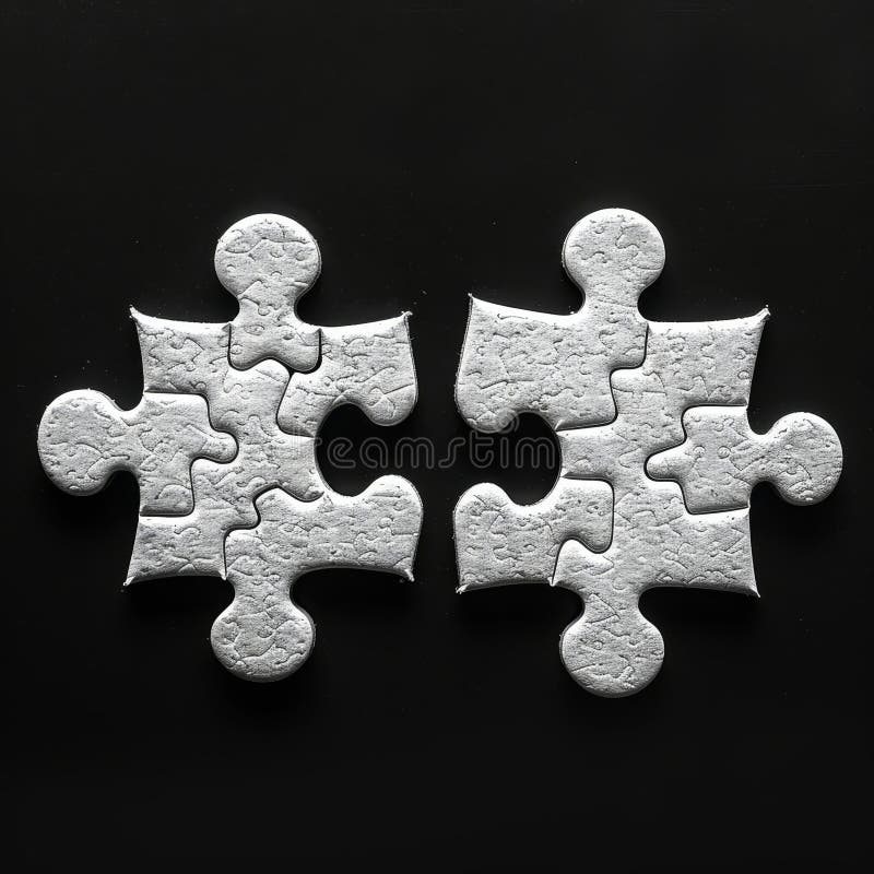 Black and White Puzzle Pieces Show Unity and Separation on a Backdrop ...