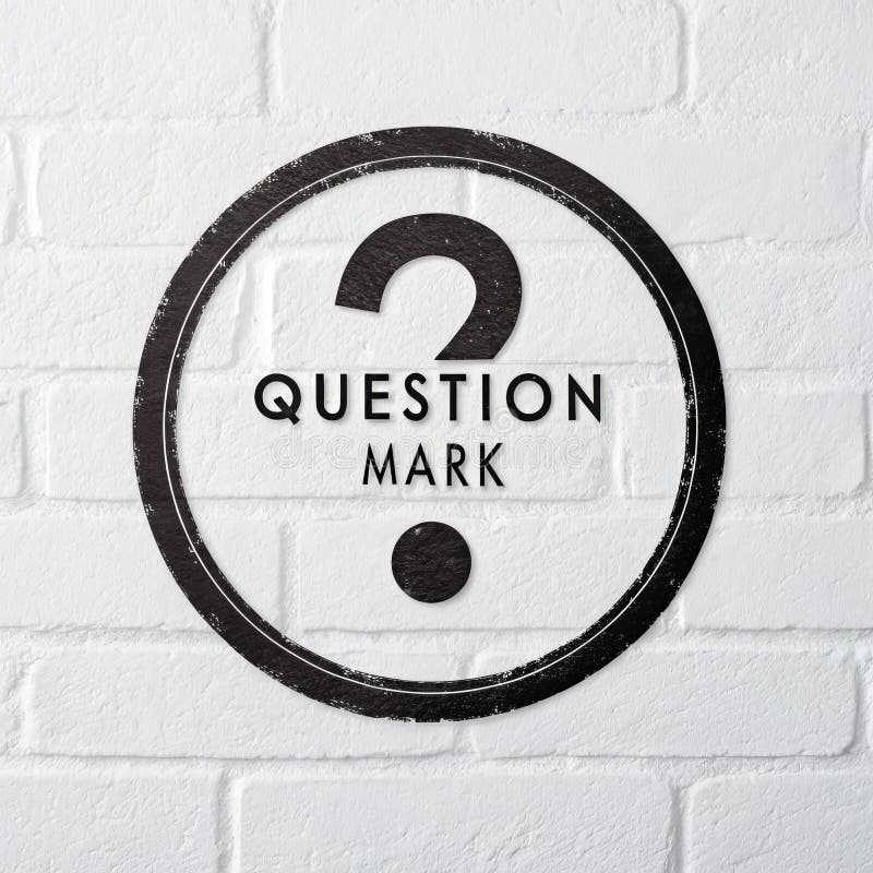 Black and White Question Mark on Brick Wall Circular Composition ...