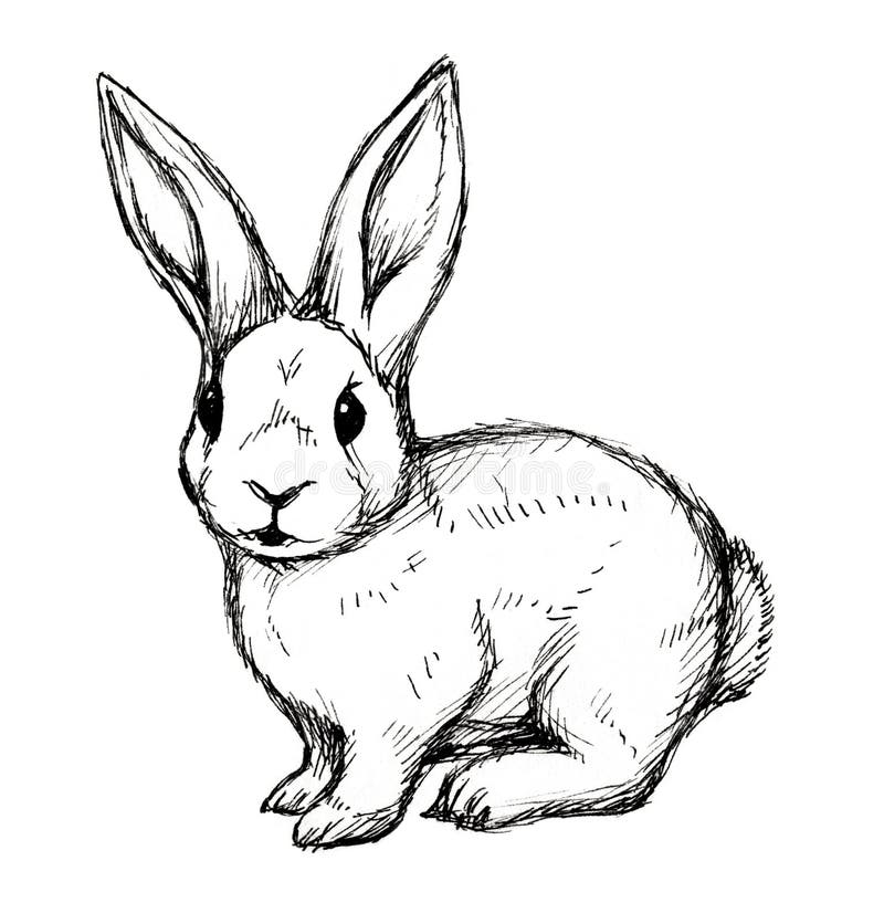 White Rabbit Drawing