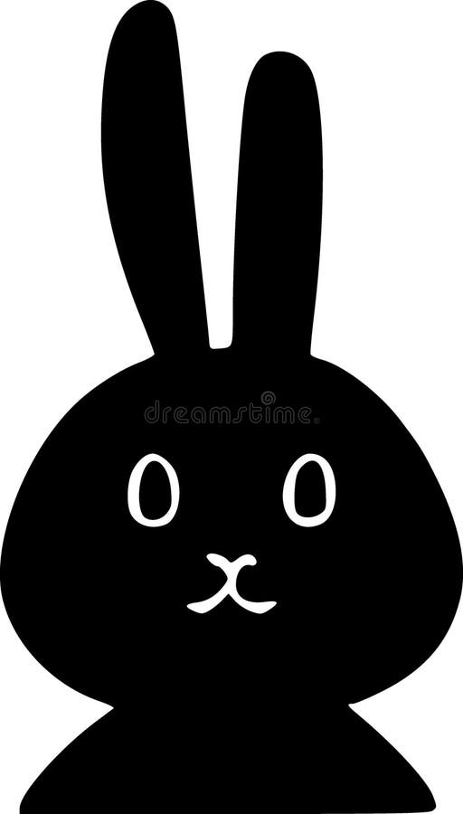 Black and White of Rabbit Icon Stock Illustration - Illustration of ...