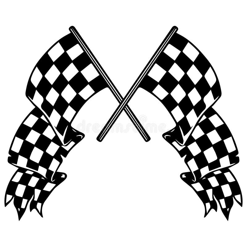 Black and White Racing Flags, Stylish and Long. Stock Vector ...