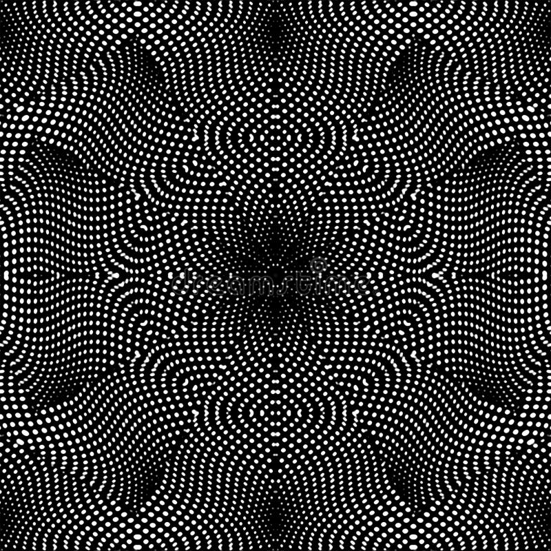 Black and White Radial Geometric Kinetic Seamless Pattern Stock ...