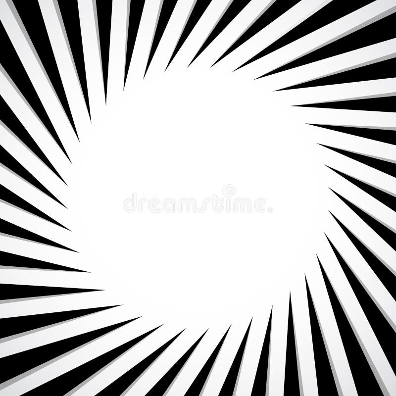 Black and White Radial - Radiating Lines Circular Pattern Stock Vector ...