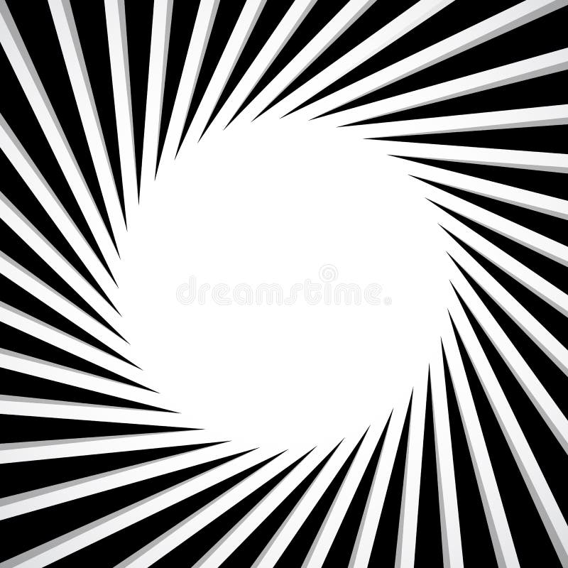 Black and White Radial - Radiating Lines Circular Pattern Stock Vector ...
